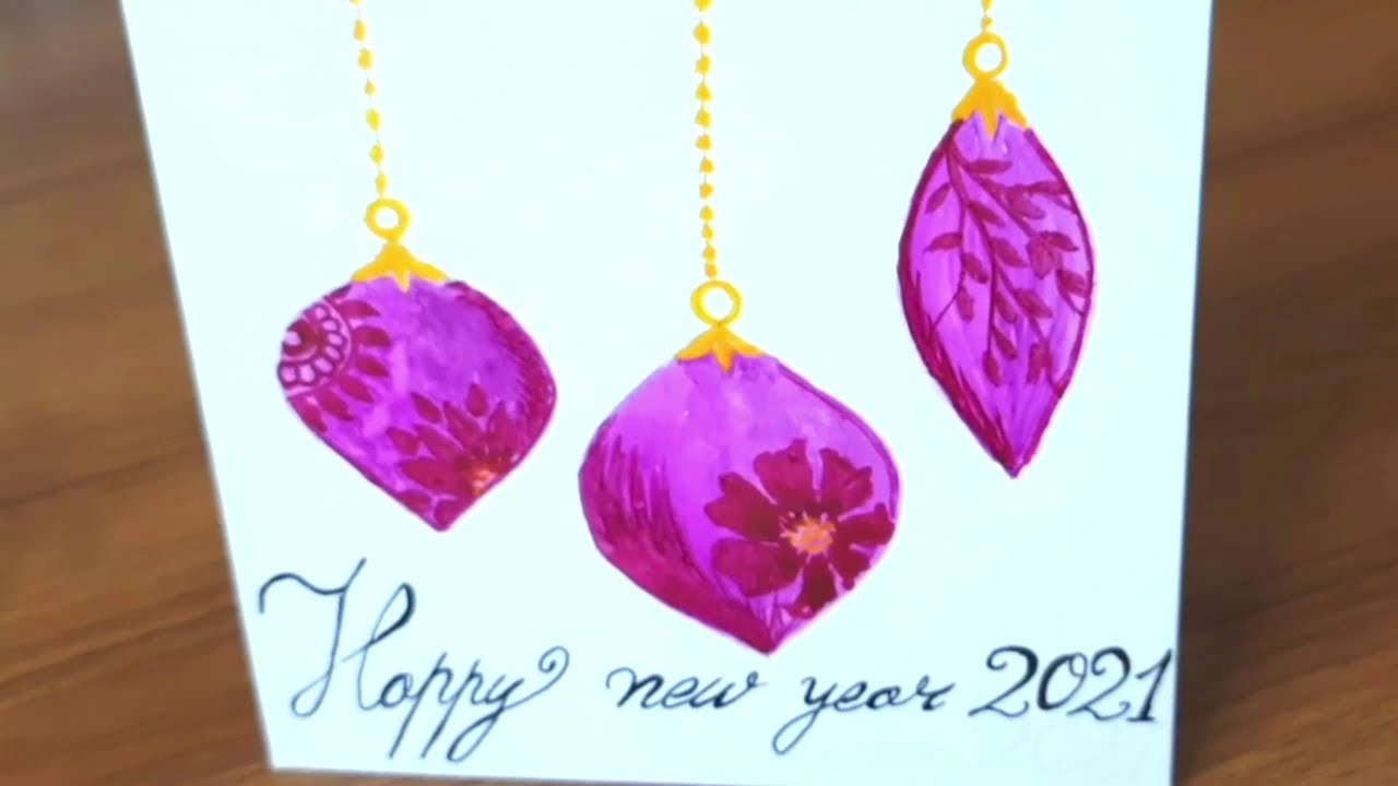 DIY Watercolor New Year Card || Happy New Year 2021... - YouTube
