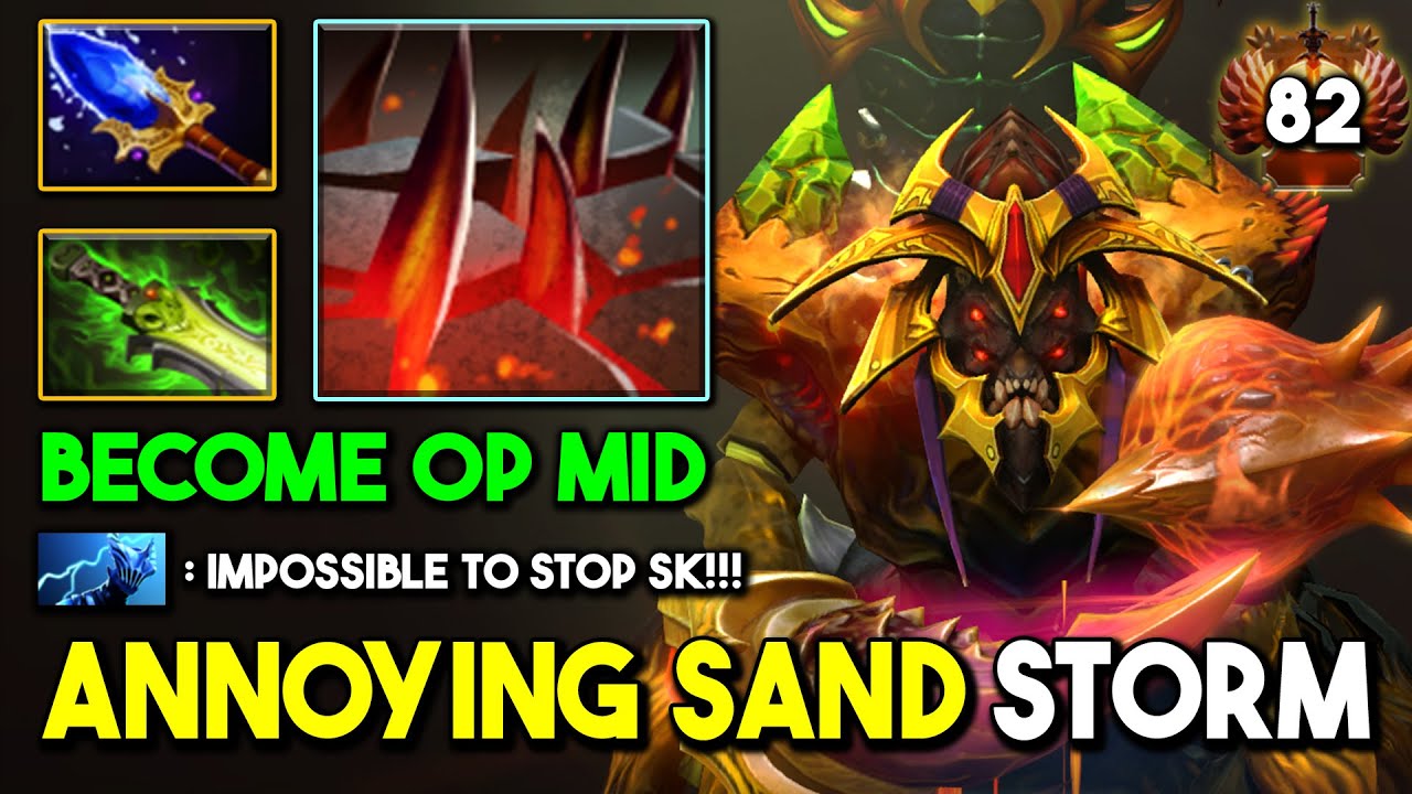 BECOME OP MID Sand King Aghs Scepter + Ethereal Blade Annoying Sand ...