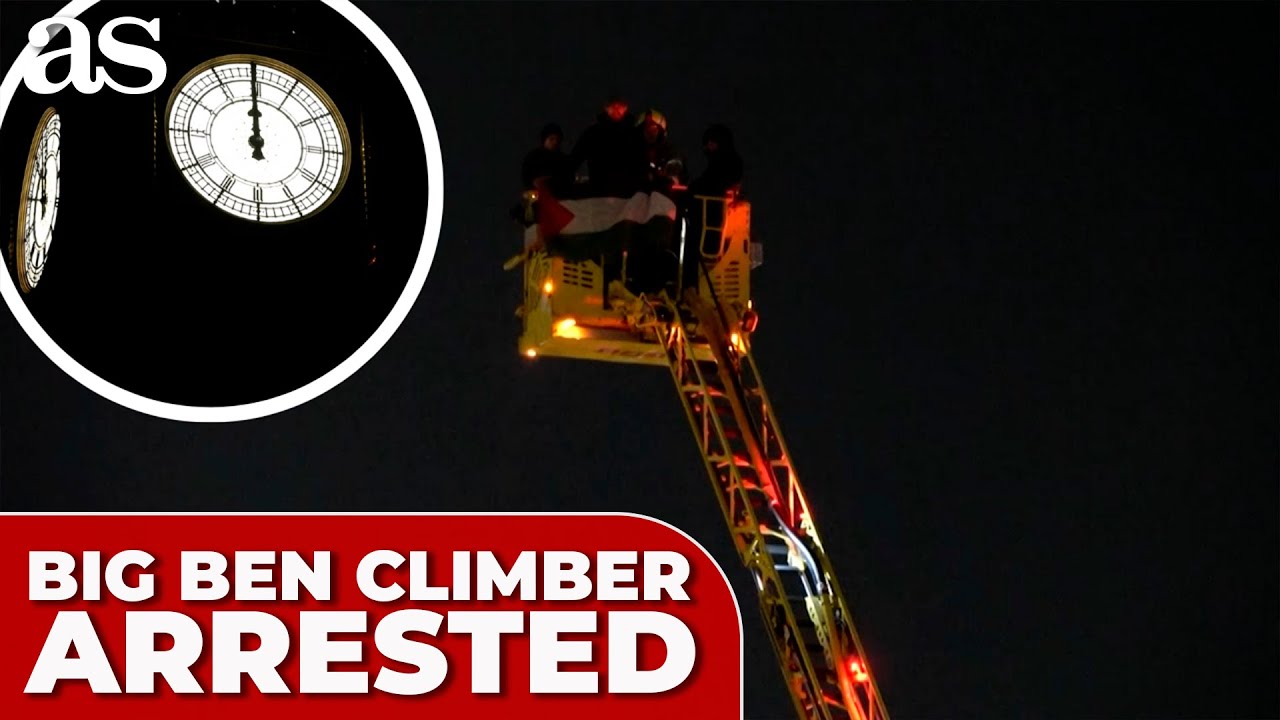 BIG BEN climber ARRESTED after shocking stunt in LONDON - YouTube