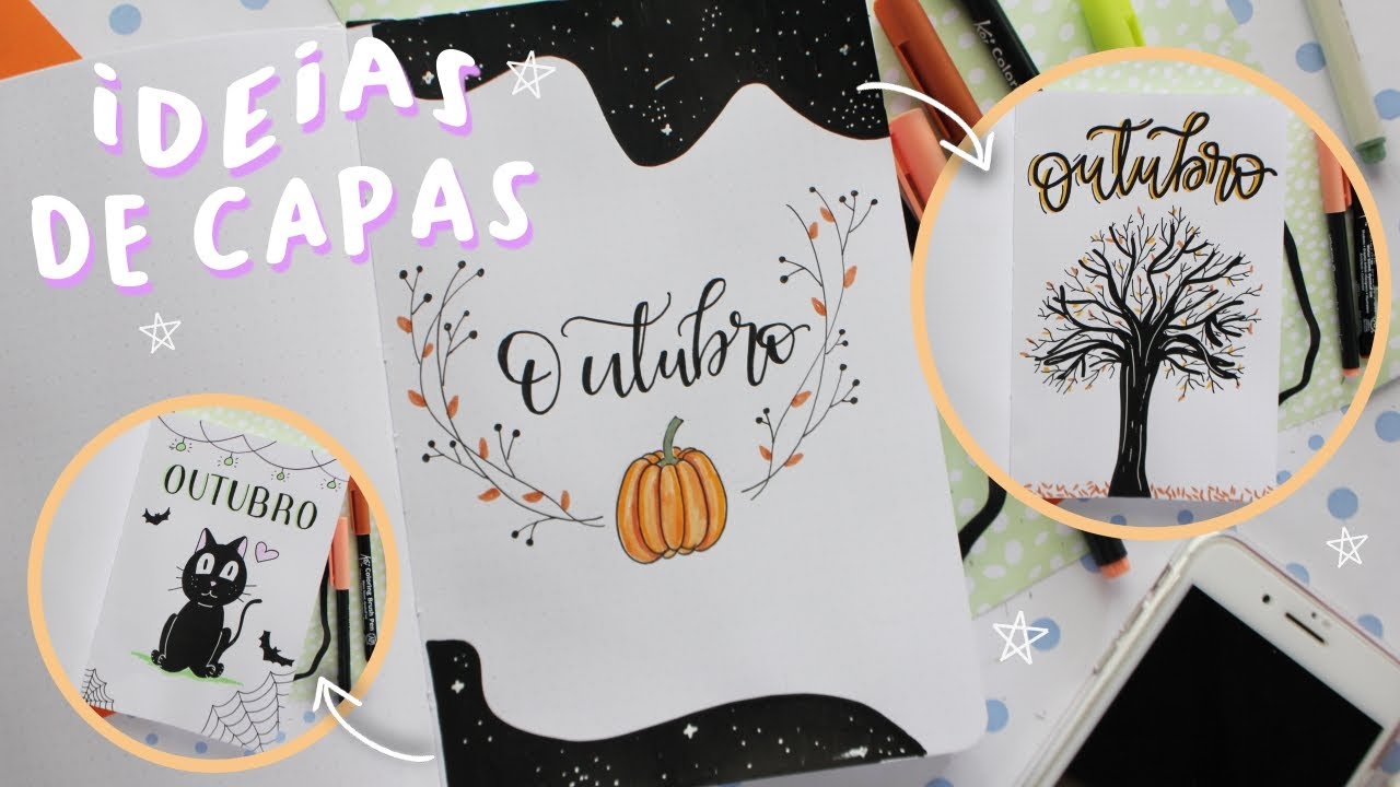 3 IDEIAS CRIATIVAS e FÁCEIS para CAPAS de BULLET JOURNAL [Outubro 2024 ...