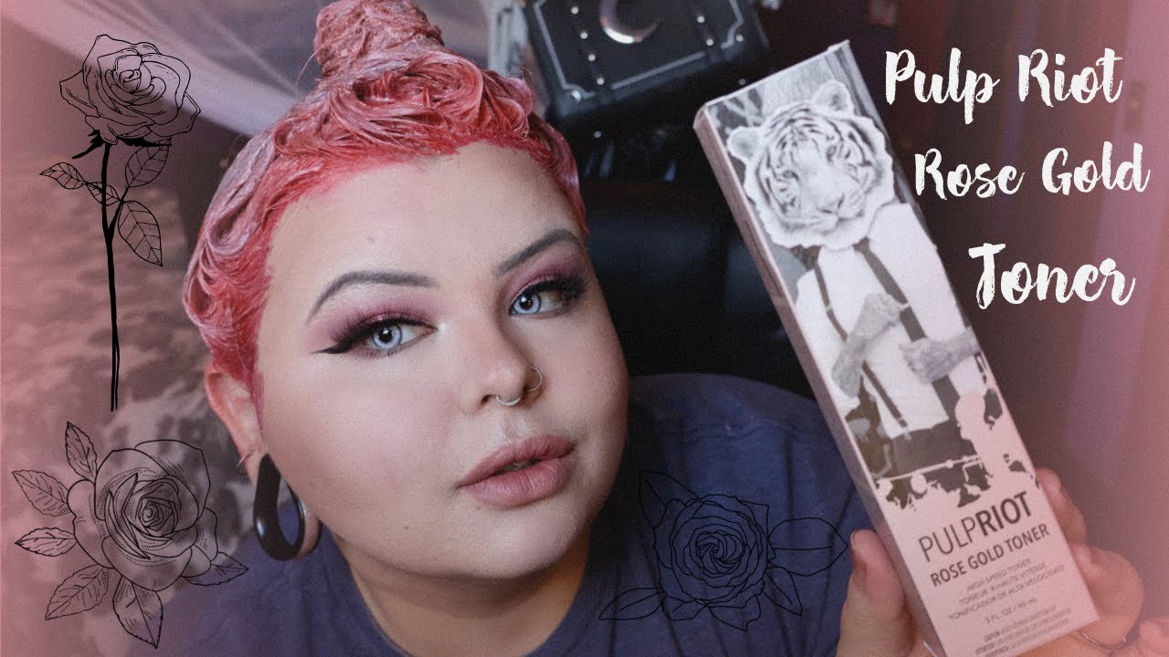 Pulp Riot Rose Gold Toner... over Blue Hair (oh no) - YouTube