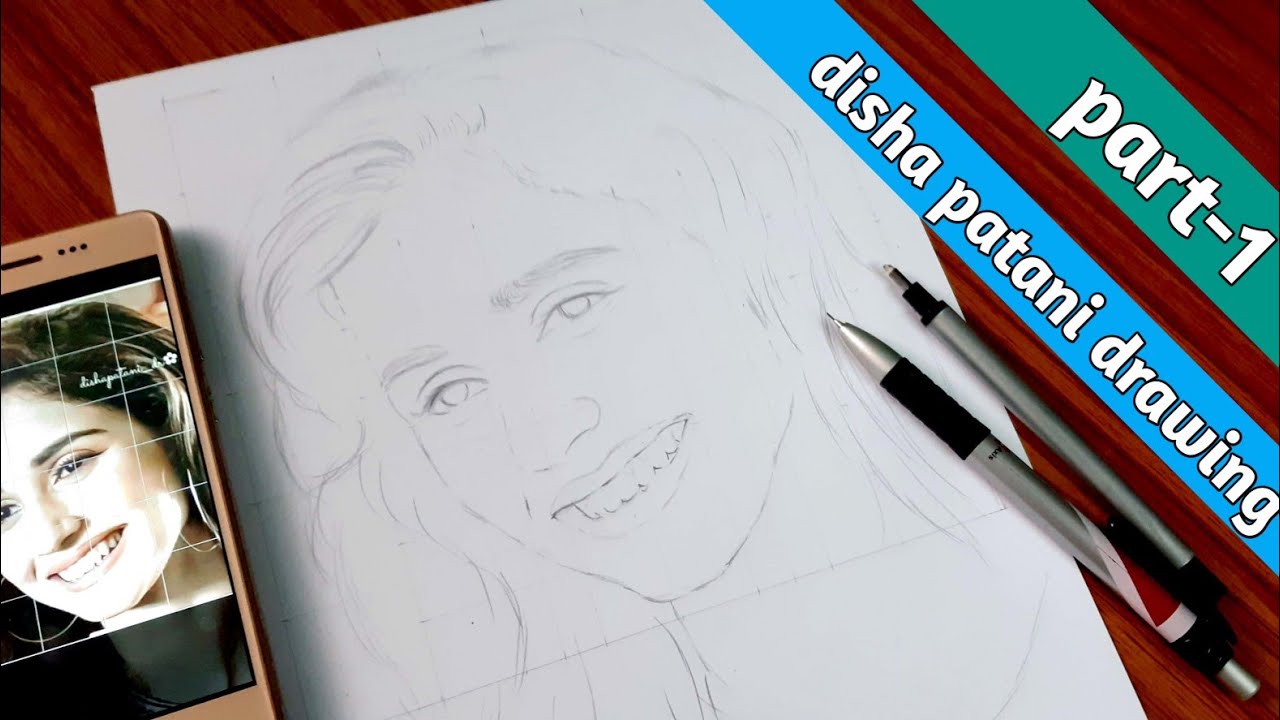 How to draw disha patani drawing | outline tutorial step by step ...