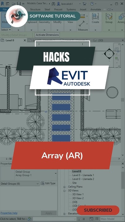 Crea series de elementos con el comando Array en Revit - YouTube