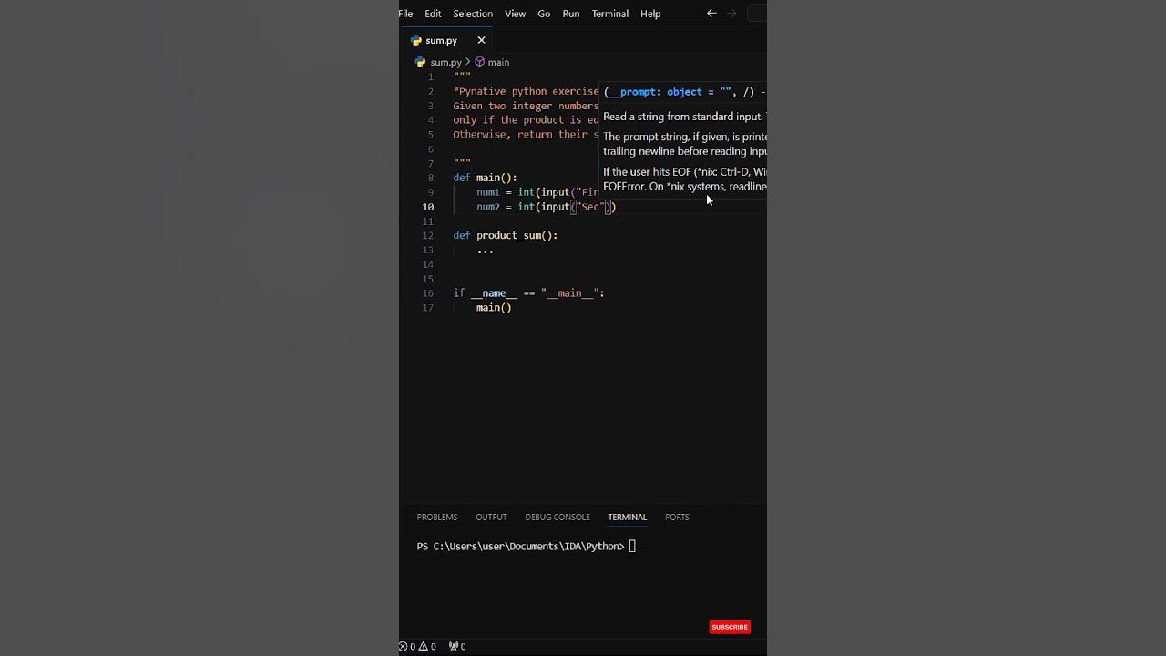 PYTHON Exercise For Beginners: Calculate the multiplication and sum of ...