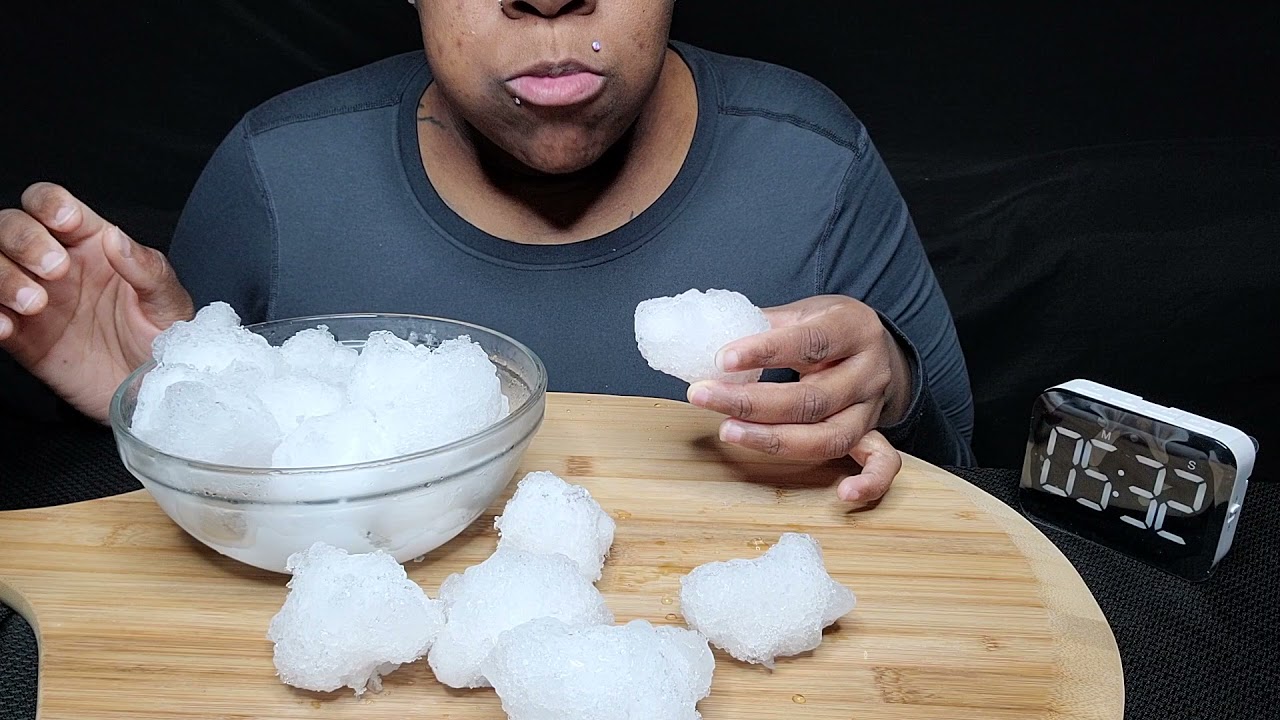 9 MINUTE ICE NUGGET CHALLENGE | MIXED REFROZEN SHAVE & POWDERY ICE ...
