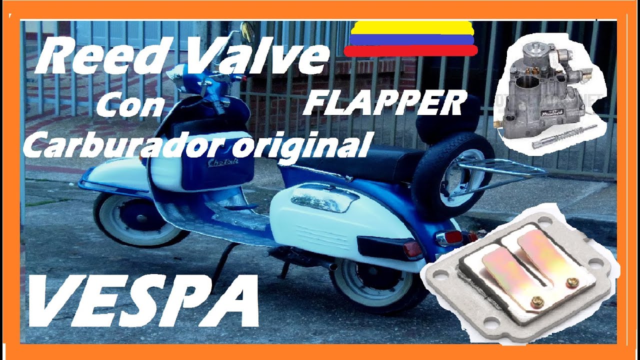 Reed valve dejando el carburador original de mi vespa - YouTube