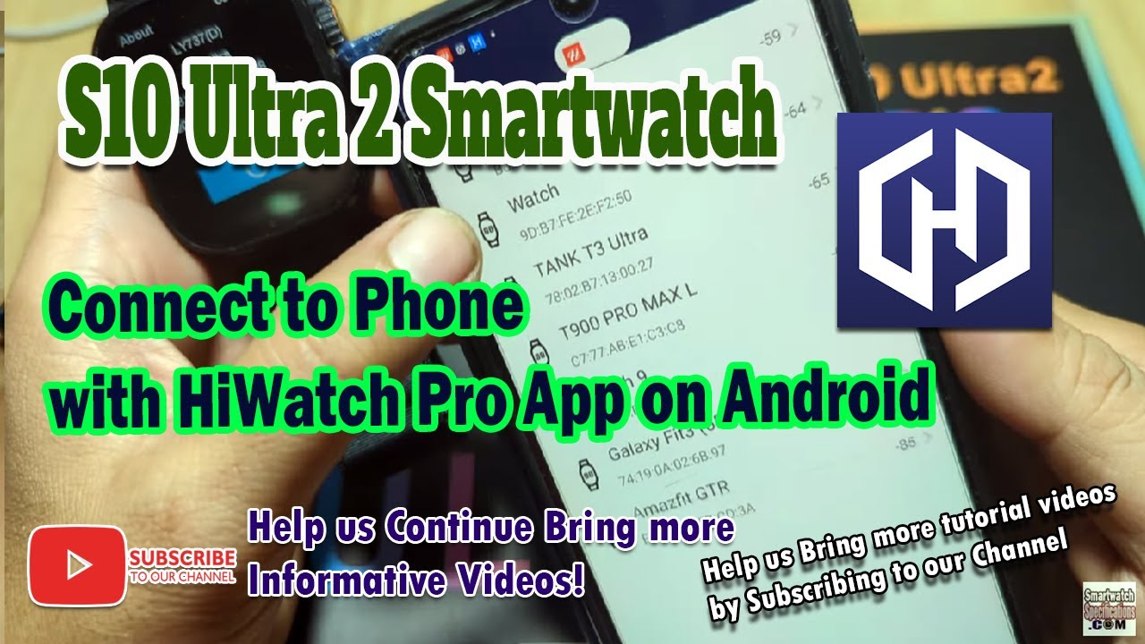 S10 Ultra 2 Smartwatch Connect to Phone with HiWatch Pro App on Android ...