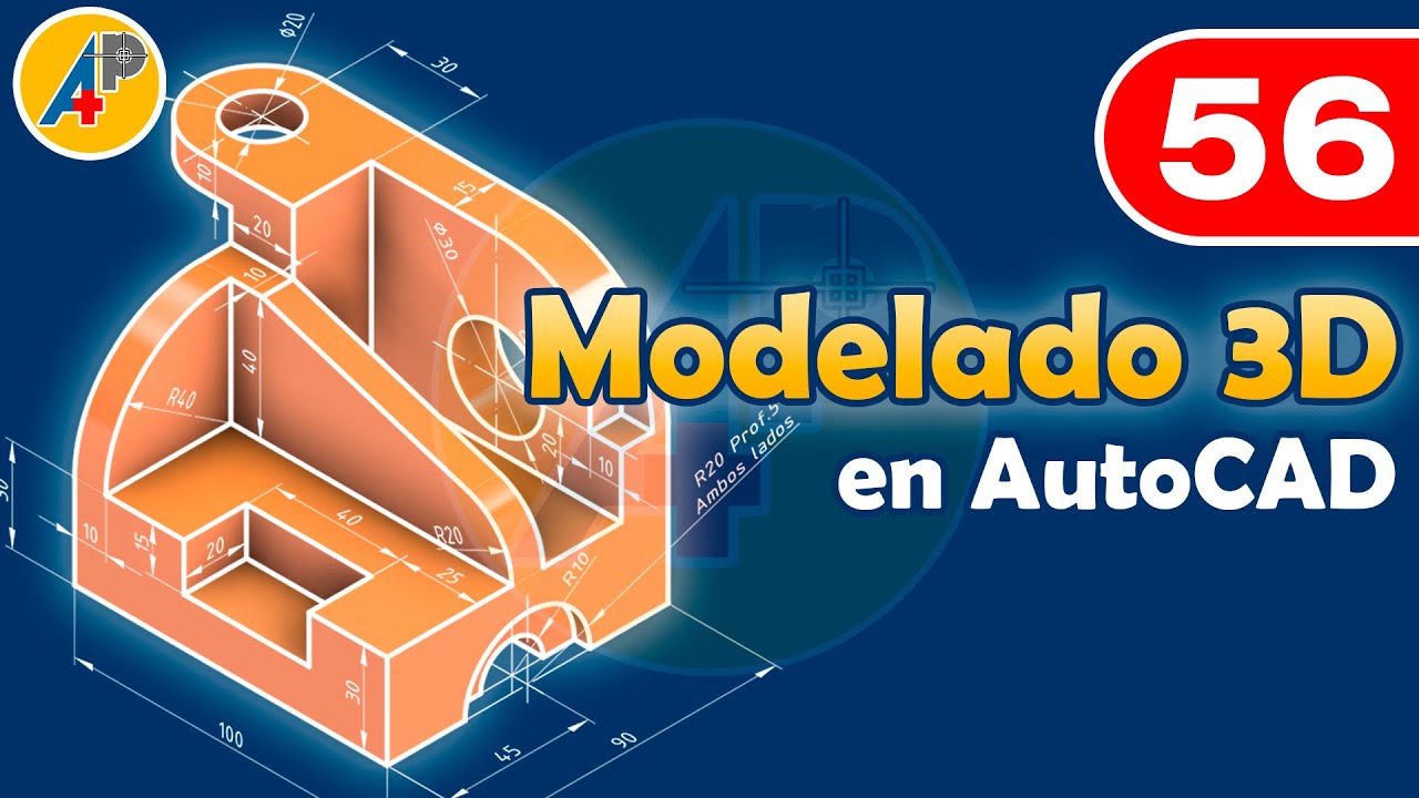 Modelado 3D en AutoCAD - Ejercicio 56 - YouTube