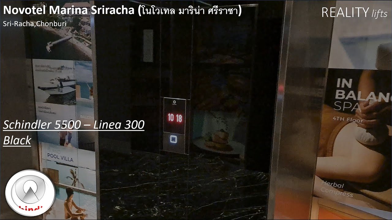HIGHSPEED 5500 Schindler Black Linea 300 Elevators @ Novotel Marina ...