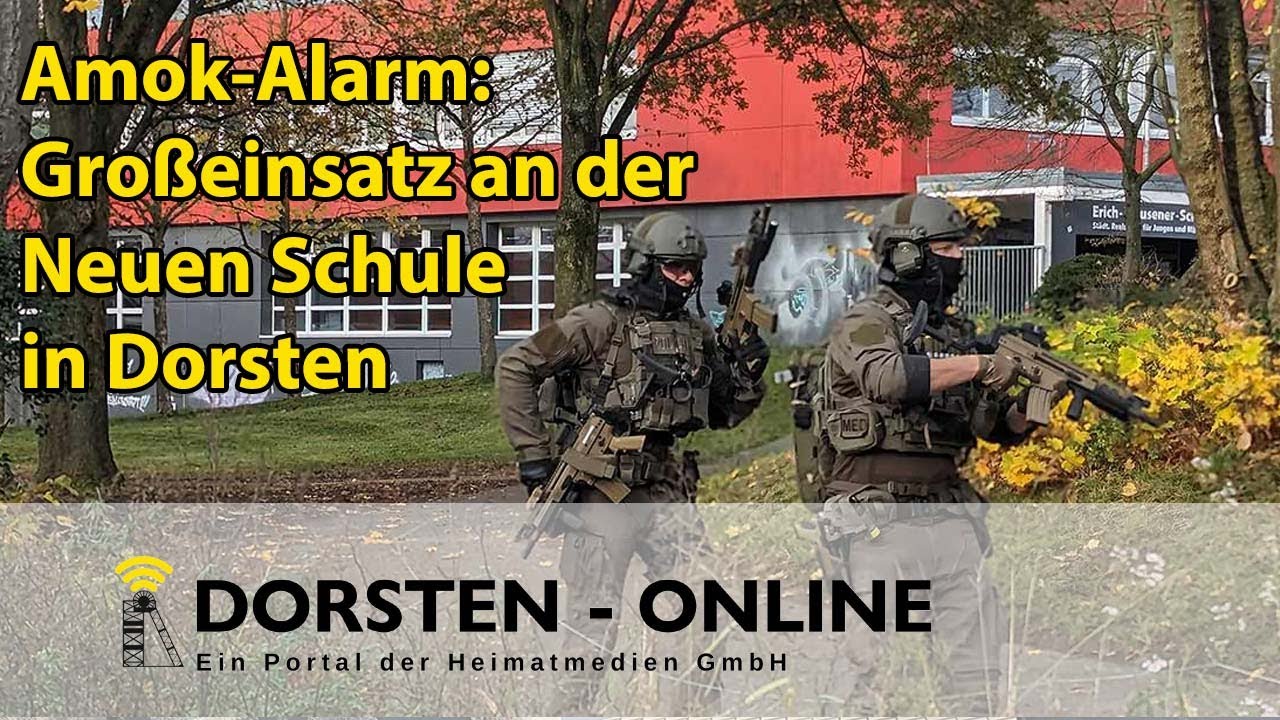 Amok-Alarm: Polizei-Großeinsatz an der Neuen Schule Dorsten - YouTube