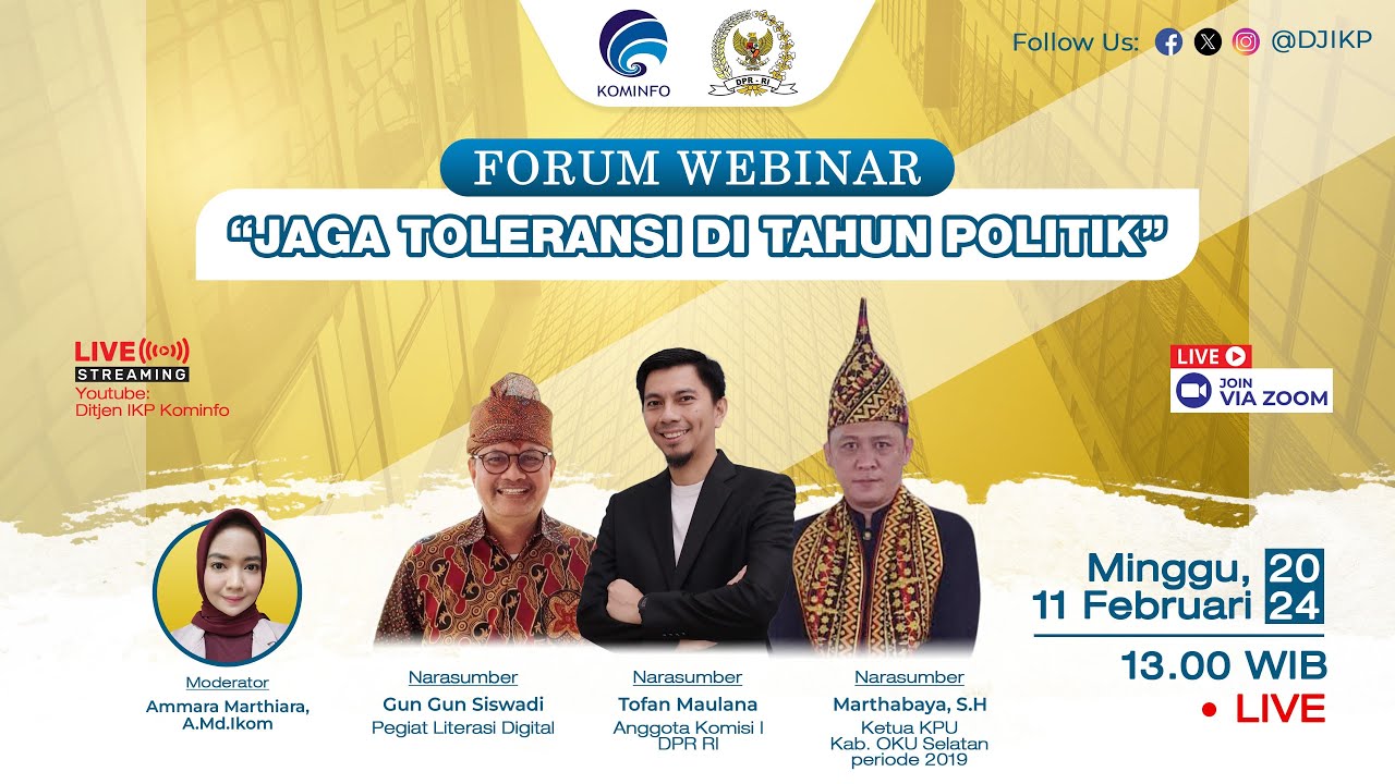 [Webinar] "Jaga Toleransi di Tahun Politik" - YouTube