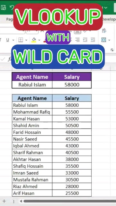 Excel Pro Trick: Vlookup With Wild Card In Excel | #exceltips - YouTube
