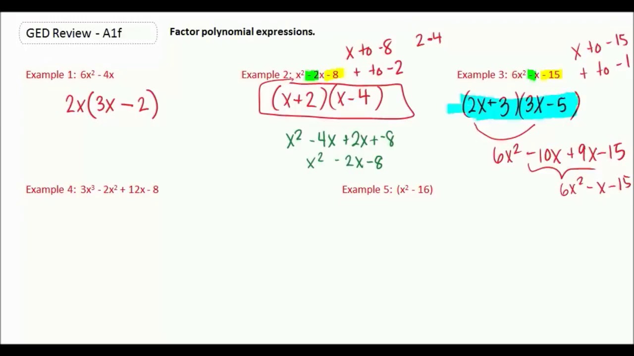 GED Study Guide Math Solving Linear Expressions Part 6 - YouTube