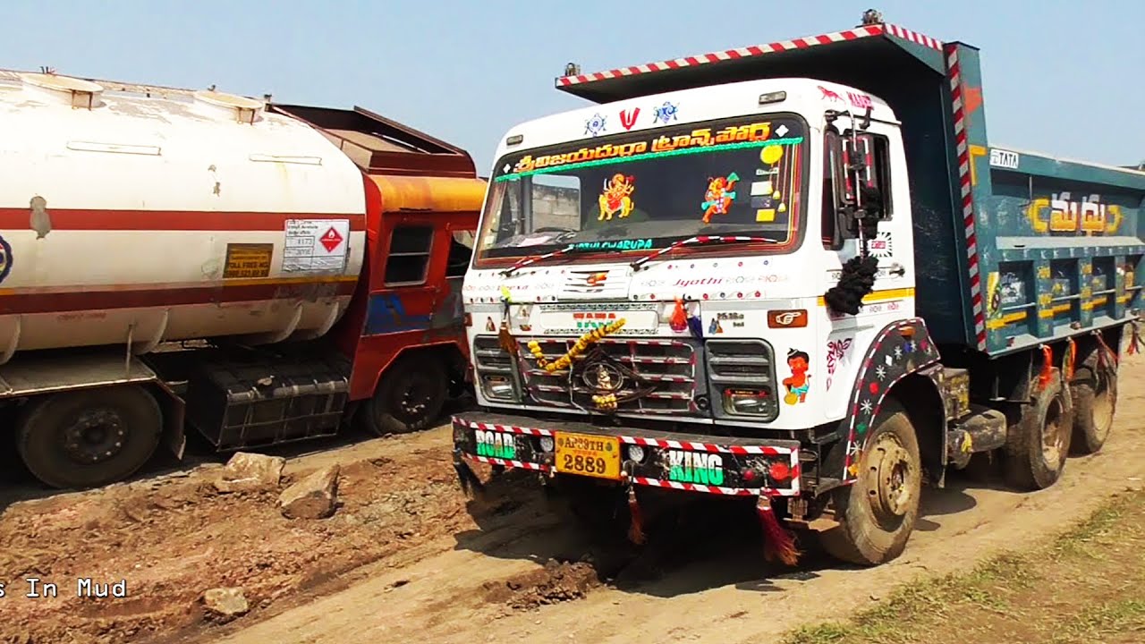 Tata Tipper Truck Lpk 2518 Mud Fast Driving | Lorry Videos ...