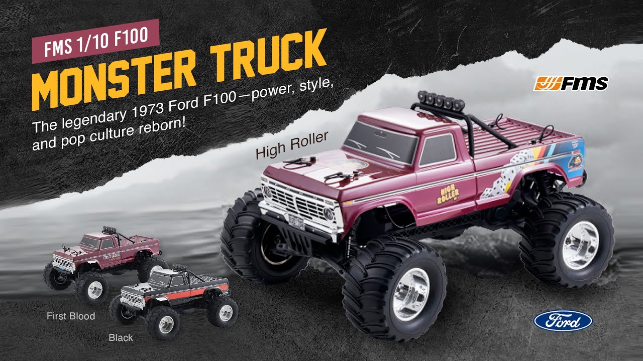 FMS 1:10 Ford F100 Monster Truck RTR 2WD - YouTube