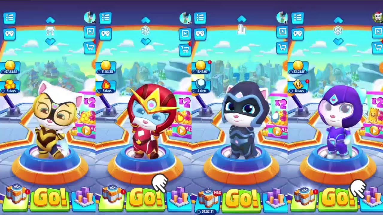 Talking Tom Hero Dash Queen Bee Angela vs Fire Arrow Angela vs ...