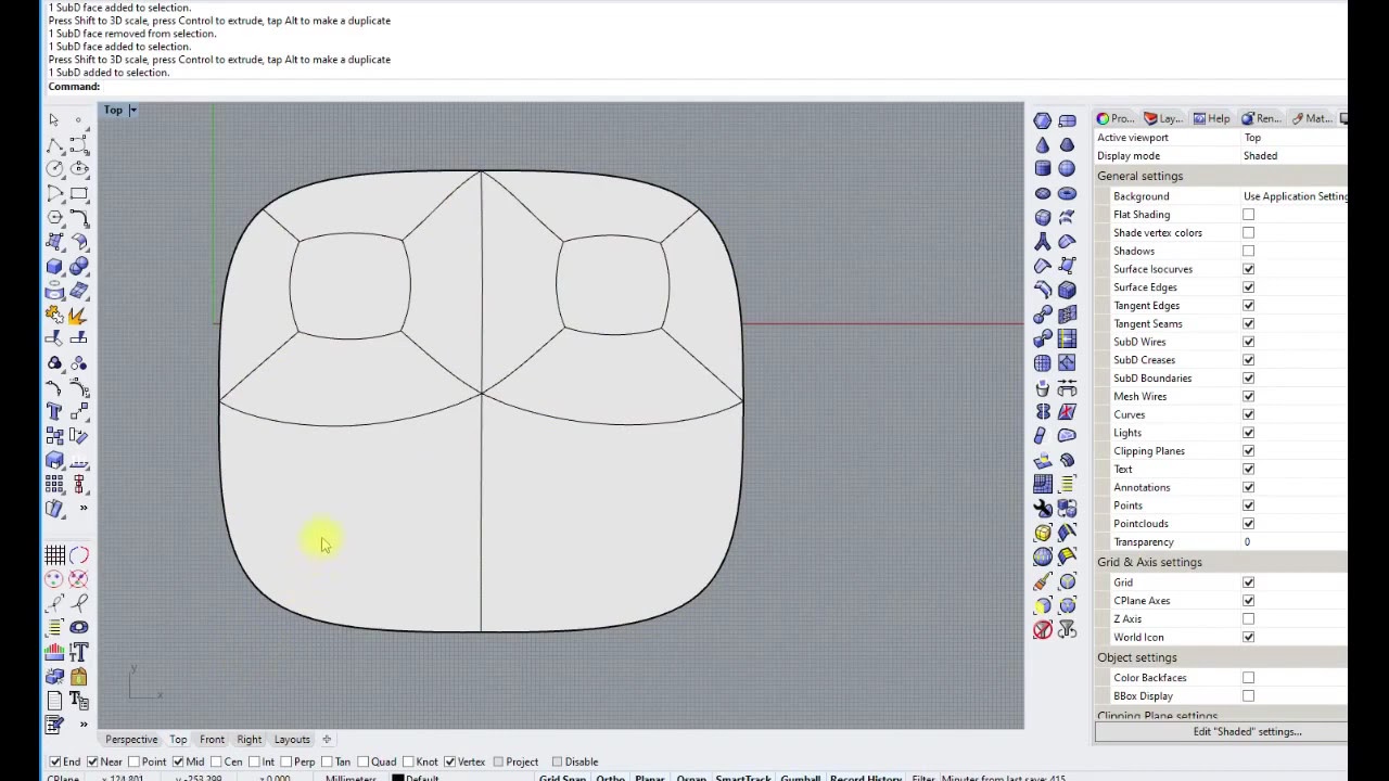 Rhino 7 WIP, Gumball scale + Ctrl + Shift key to extrude proportionally ...