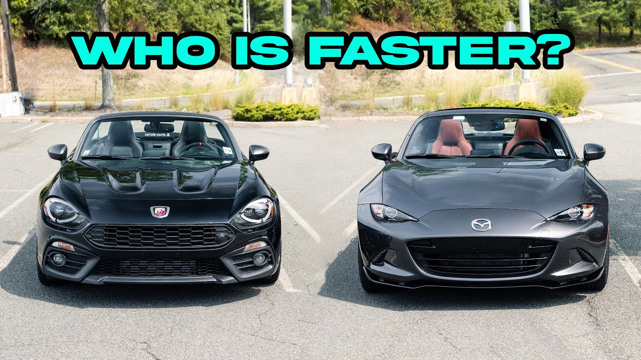 MX-5 Miata vs Fiat 124 Spider Abarth Race - YouTube
