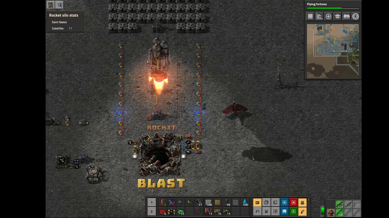 Factorio - First fully automated rocket launch - YouTube