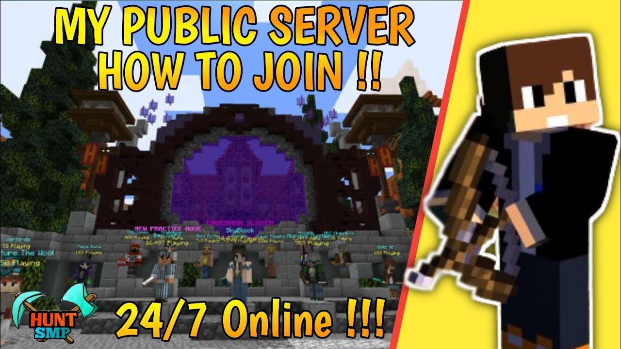 How to join my public minecraft server | pls watch to join my 24/7 hunt ...