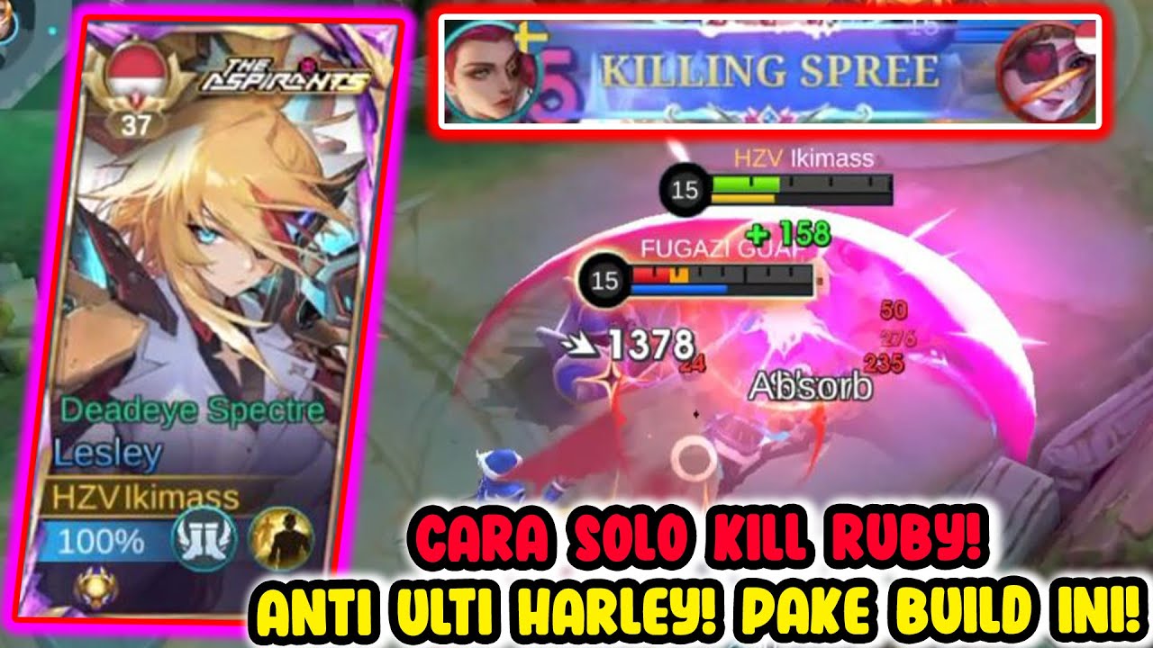 LESLEY SOLO KILL RUBY! APAKAH MUNGKIN? SEKALI KOMBO RUBY BINGUNG! | Top Global Lesley Build ...