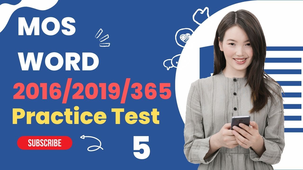 MOS Word 2016/2019/365 Practice Test 5 - YouTube