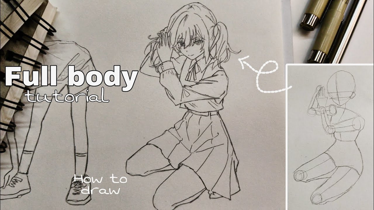 Full body tutorial | How to draw school girl full body | Easy Steps !! - YouTube
