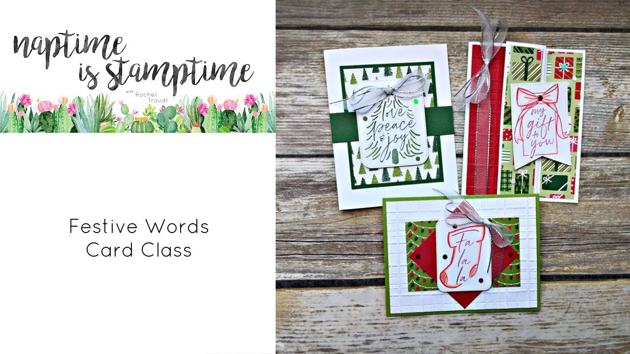 Festive Words Card Class - YouTube