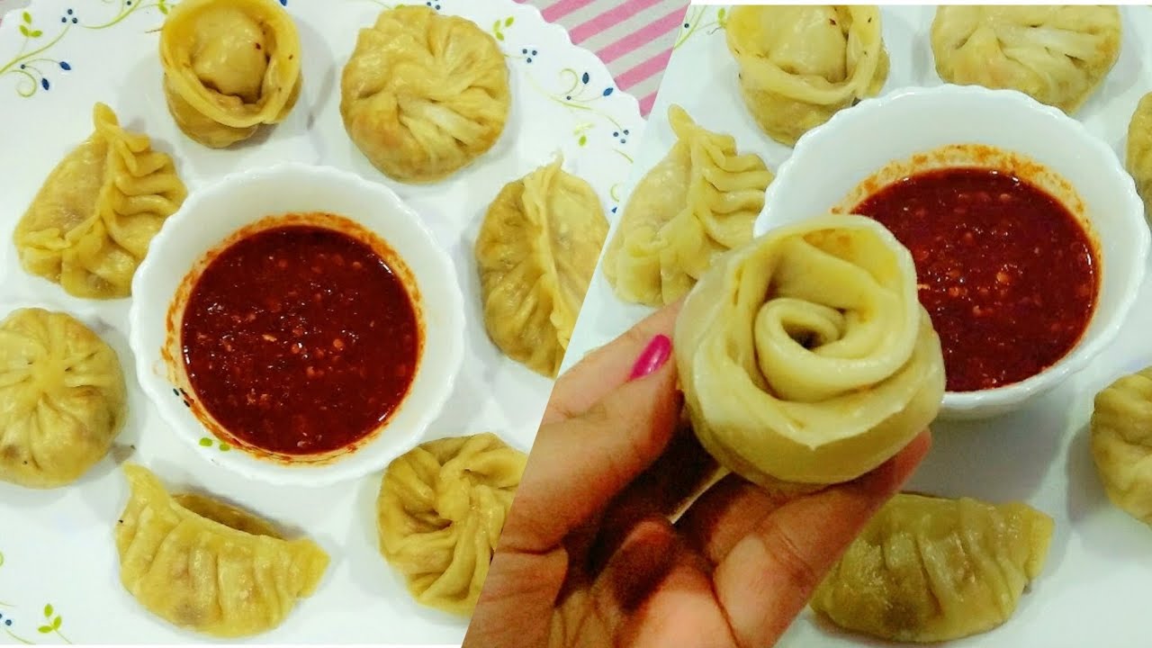 Veg Momos l Veg Steamed Momos Recipe - YouTube