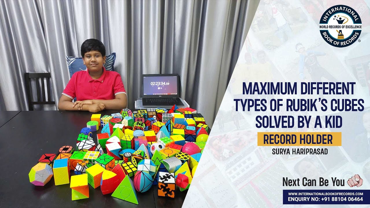 MAXIMUM DIFFERENT TYPES OF RUBIK’S CUBES SOLVED BY A KID - YouTube