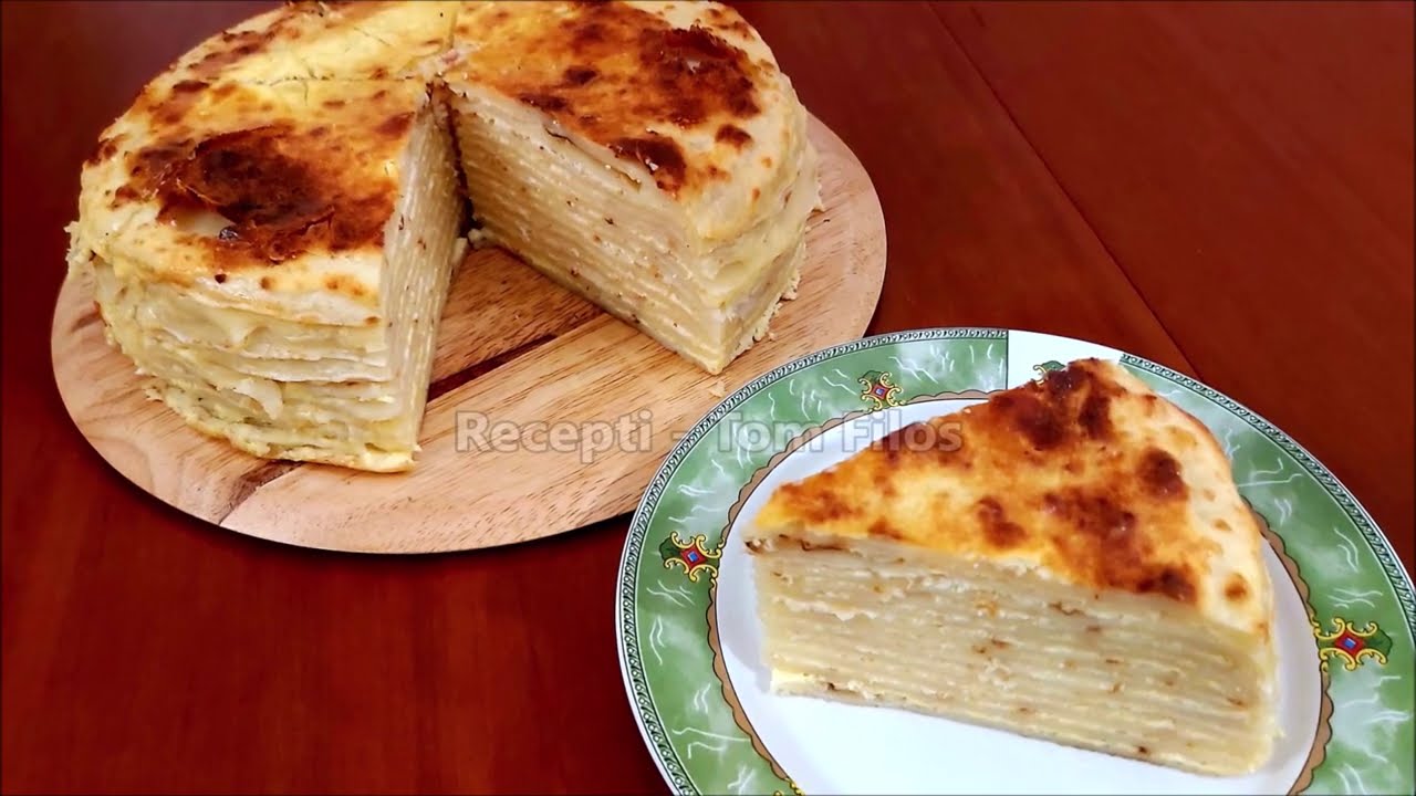 Mekana pita od palačinki sa sirom i pavlakom / Pancake pie with cheese ...