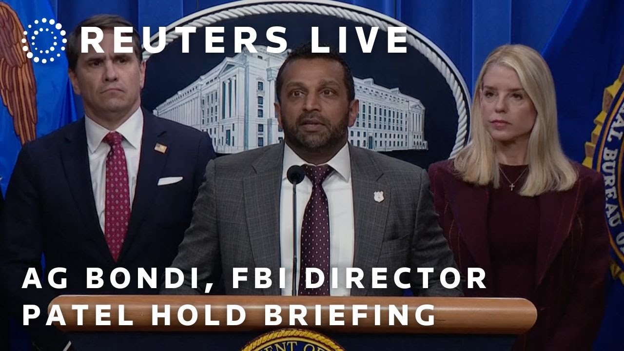LIVE: Attorney General Bondi, FBI Director Patel hold briefing - YouTube