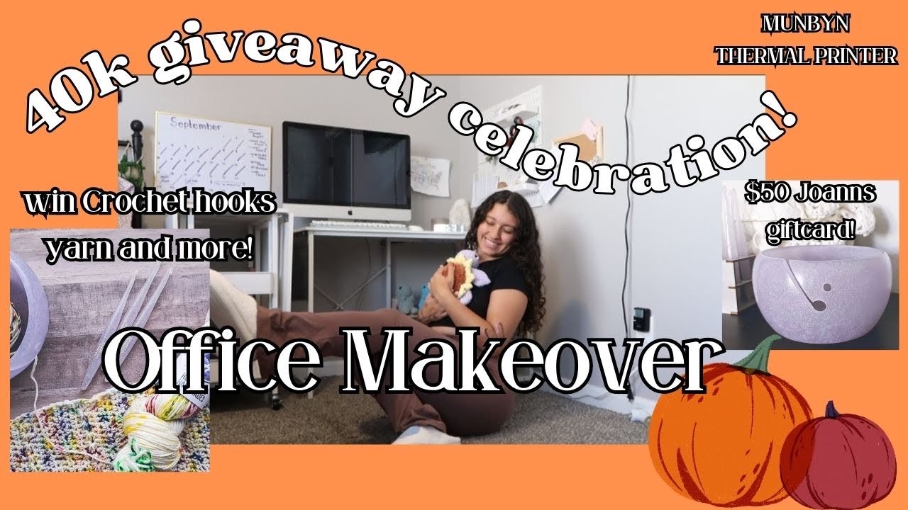 CROCHET OFFICE MAKEOVER🎃 40k giveaway 🛍 - YouTube