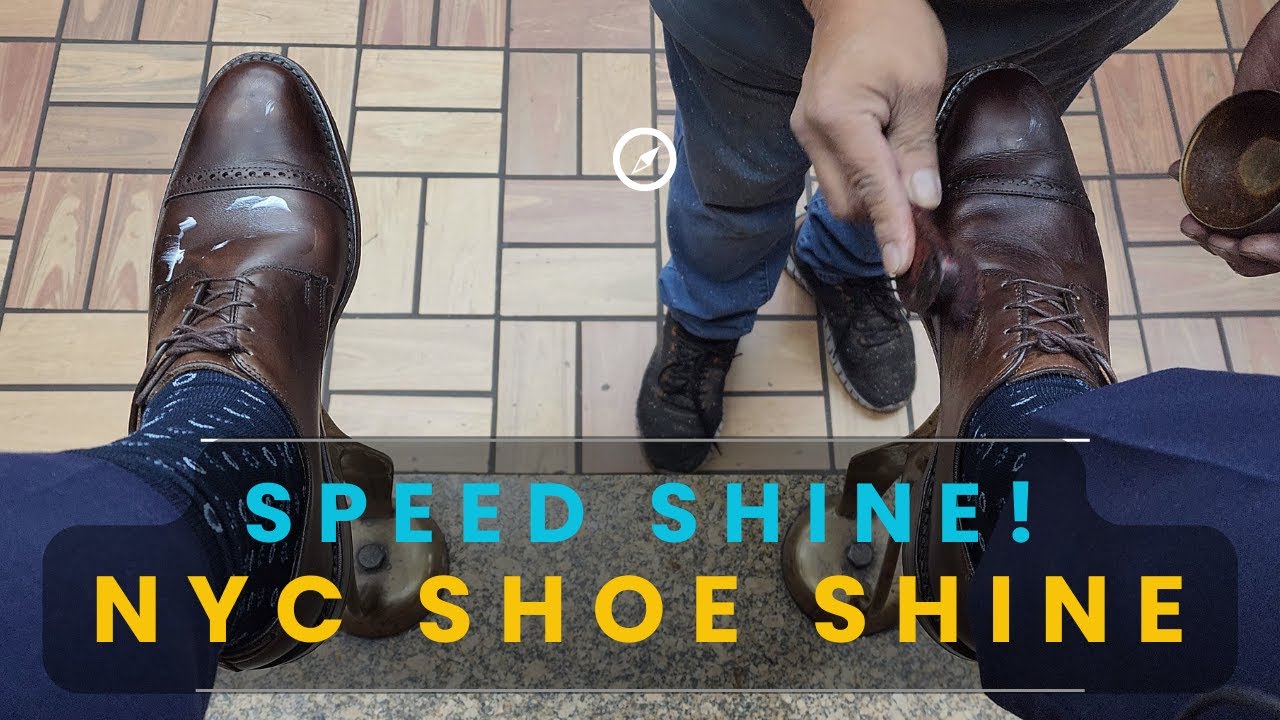 Speed shine! Allen Edmonds | NYC Shoe Shine - YouTube