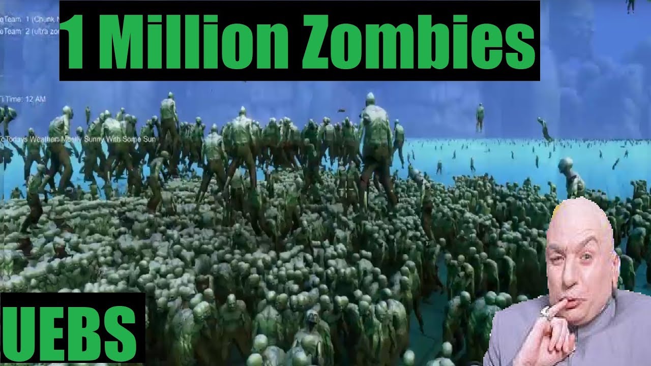 1 million zombies in a map Ultimate Epic Battle Simulator UEBS - YouTube