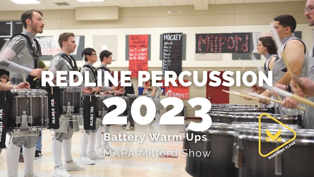 Redline Percussion 2023 - MAPA Milford Battery Warmup - YouTube