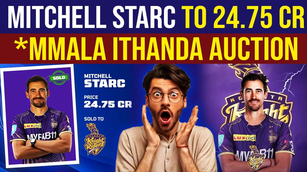 IPL Auction 2024 Live Updates: Starc shatters Cummins's record, sold to ...