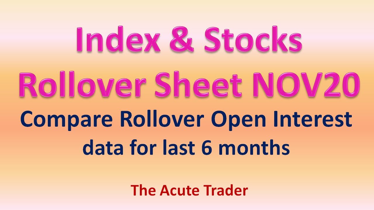 Index and Stock Rollover Sheet And Analysis for November 2020 Expiry ...