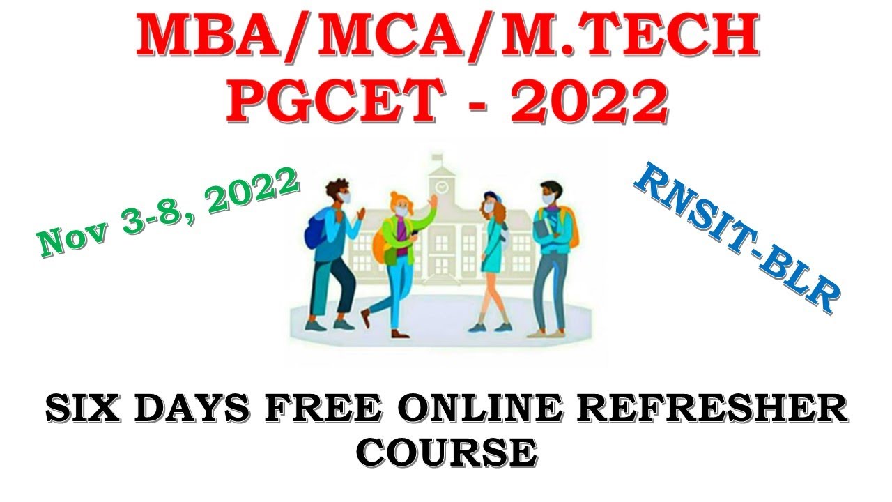 PGCET 2022 Refresher Course | RNSIT-MBA | MBA/MCA/M.TECH - YouTube