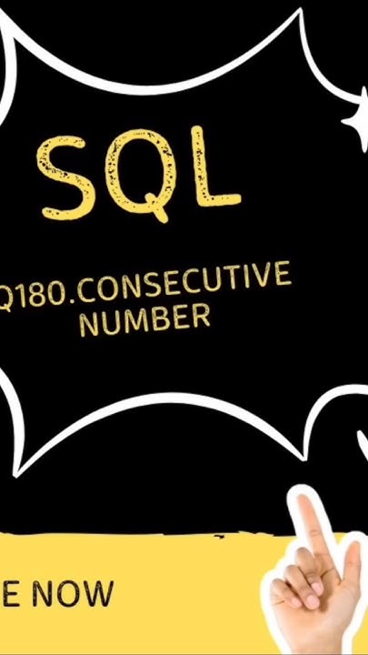 Leetcode Q180.consecutive number #leetcodesql #sql - YouTube