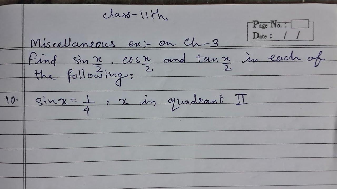 Class 11th maths Miscellaneous exercise on chapter 3 question number 10 ...