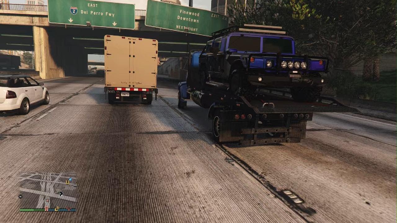 Flatbed Hummer transport GTA ONLINE PS5 - YouTube