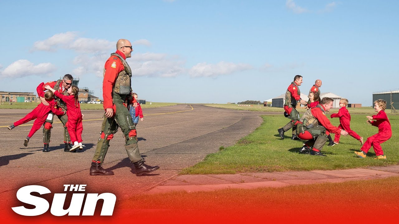 Red Arrows pilots reunite with their 'little reds' after North American ...