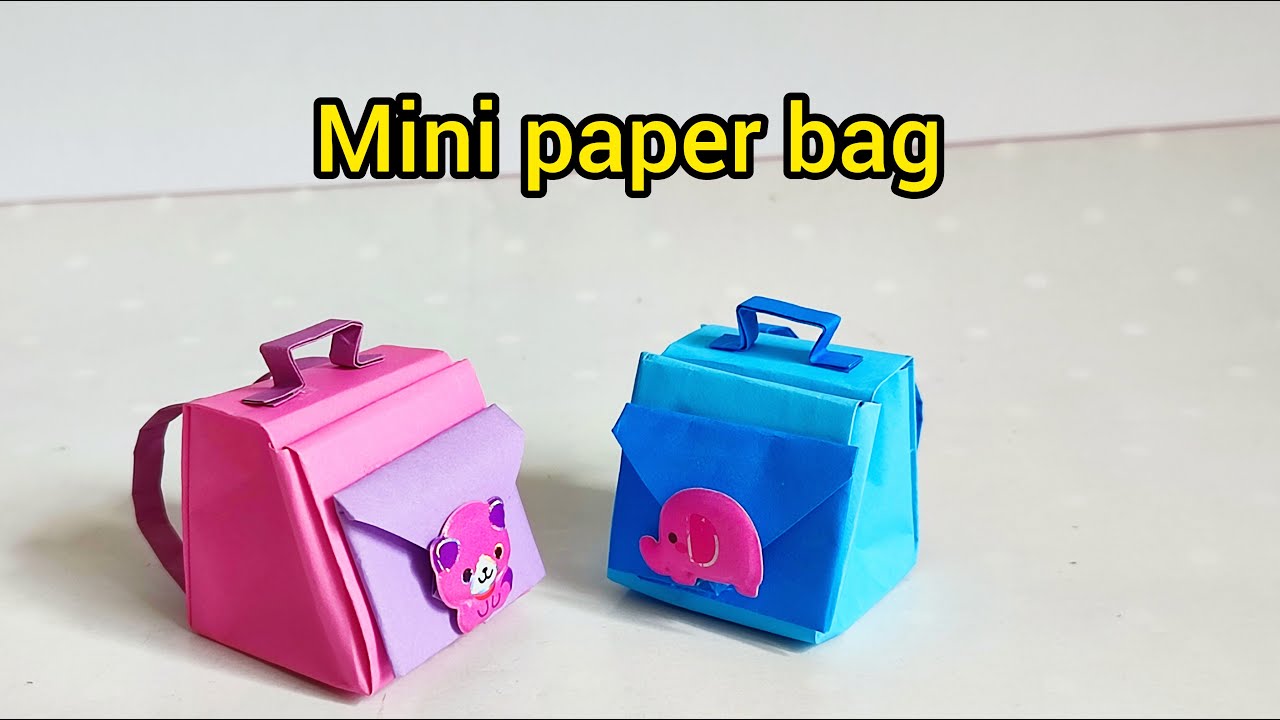 Diy mini paper bag/origami school bag - YouTube