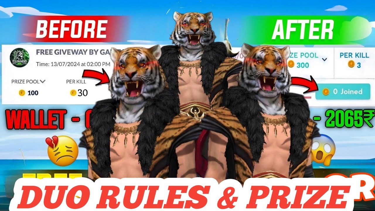 DUO RULES - KILL TARGET AND PRIZES 😞 FREE FIRE LIVE TOURNAMENT GIVEAWAY ...