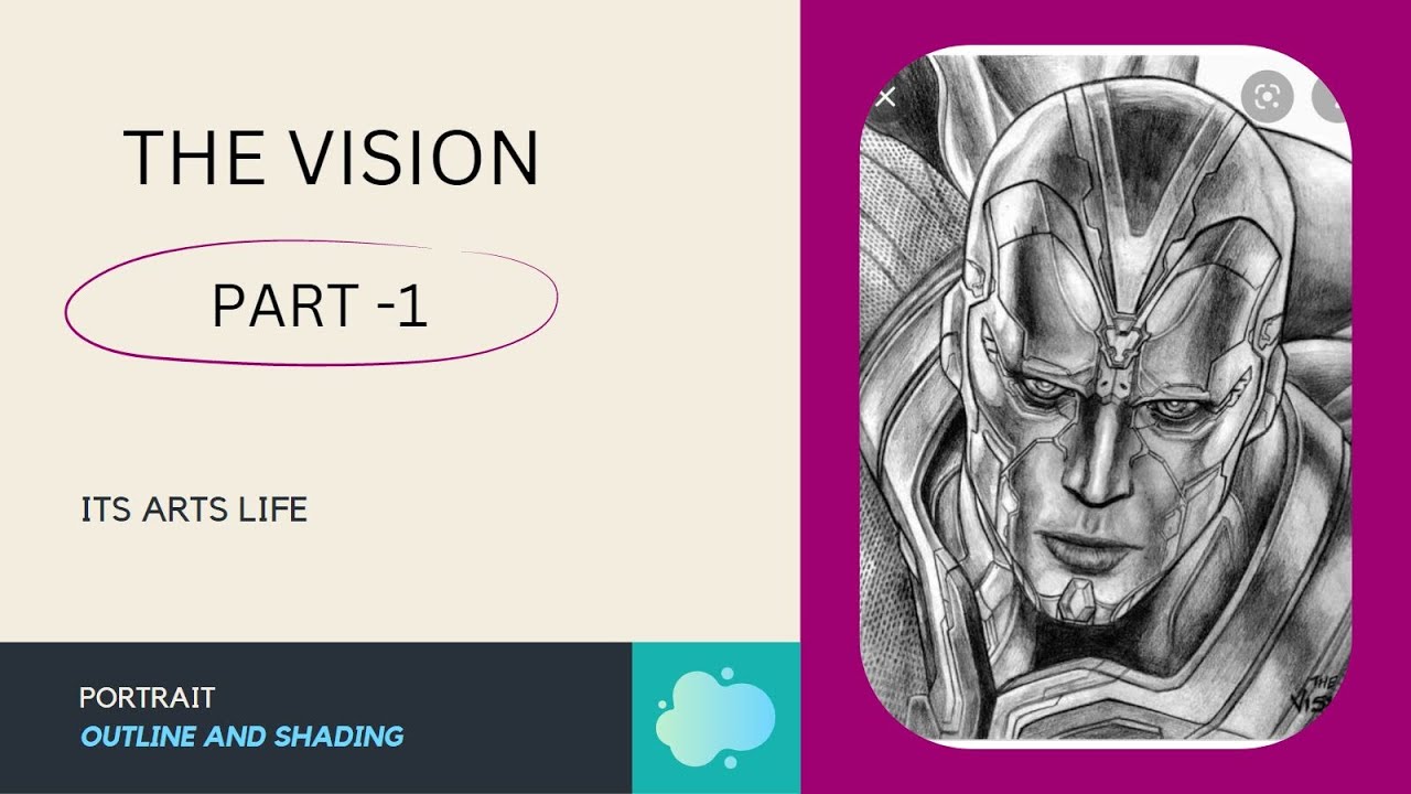 How to Draw Avengers Vision Drawing Part -1 Shading and Outline - YouTube