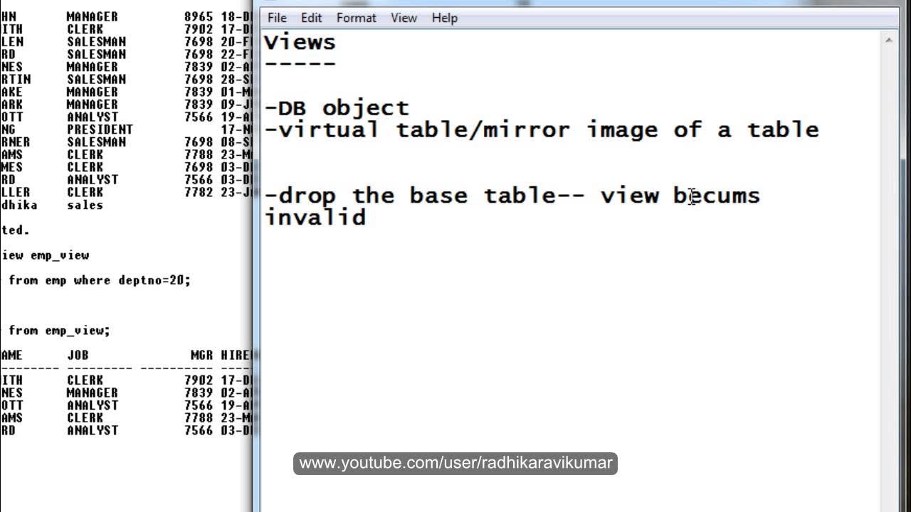 SQL: Views Part-1 - YouTube