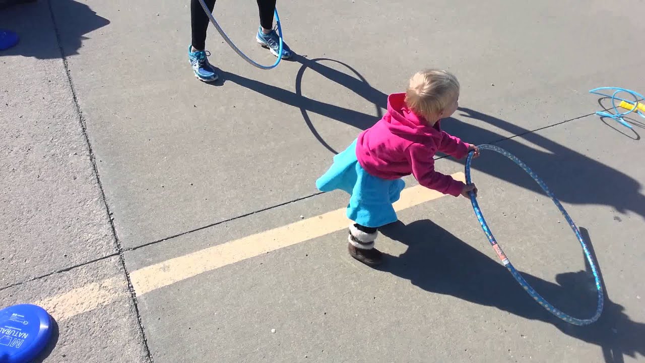 First attempt at hula hoop - YouTube