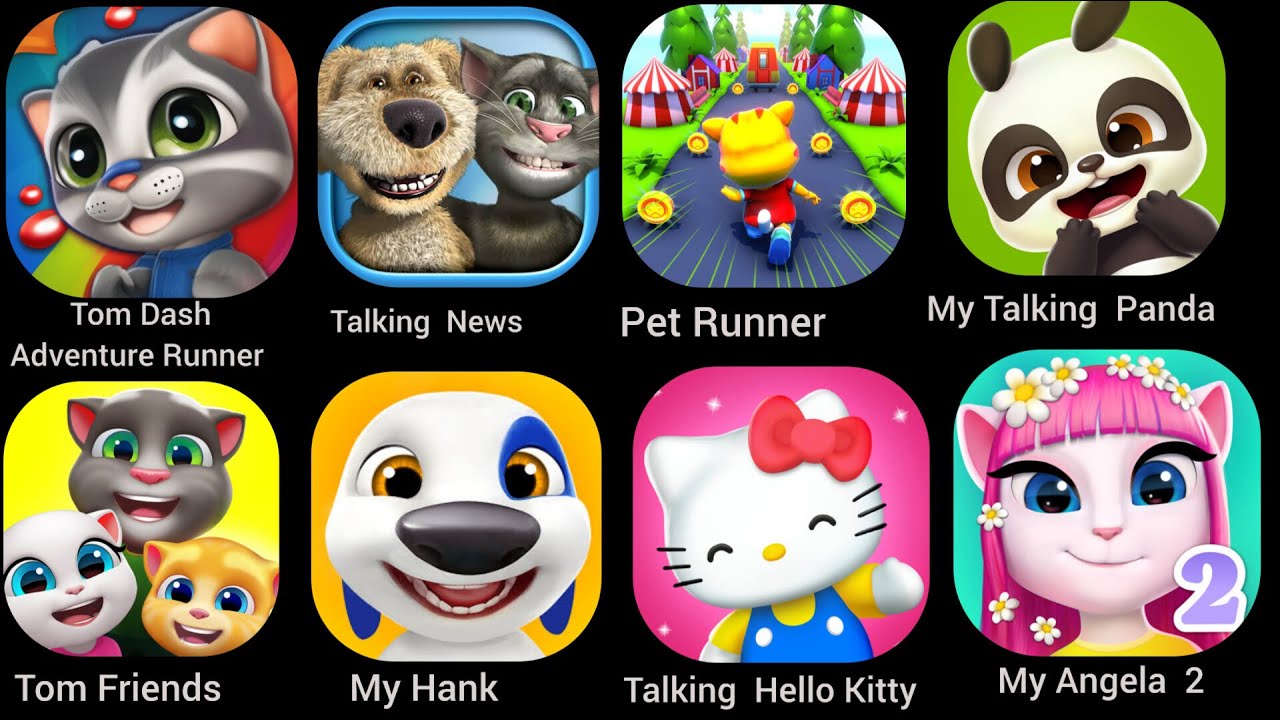 Tom Dash Adventure Runner,Talking News,Pet Runner,My Talking Panda,Tom ...