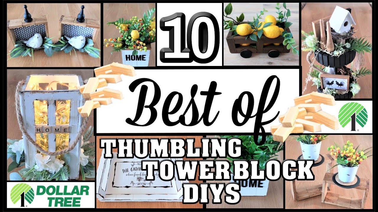10 BEST TUMBLING TOWER BLOCKS DIYS EVER II DIYS FROM DOLLAR TREE ...